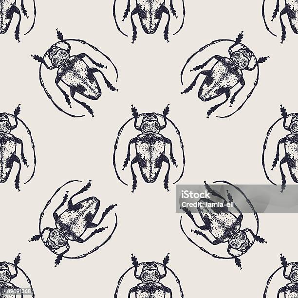 Beetles 빈티지 연속무늬 2015년에 대한 스톡 벡터 아트 및 기타 이미지 2015년 검은색 고풍스런 Istock