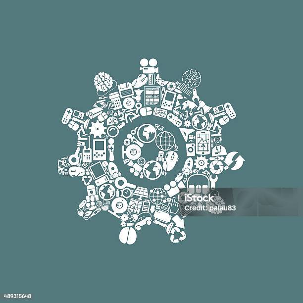 Cogwheel 아이콘크기 기어 기계 부분에 대한 스톡 벡터 아트 및 기타 이미지 기어 기계 부분 기업 재무와 산업 기하