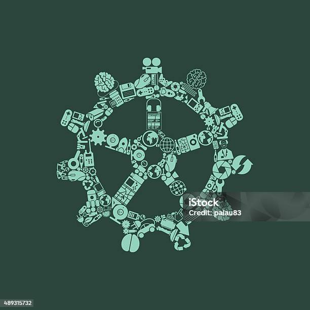 Cogwheel 아이콘크기 기어 기계 부분에 대한 스톡 벡터 아트 및 기타 이미지 기어 기계 부분 기업 재무와 산업 기하