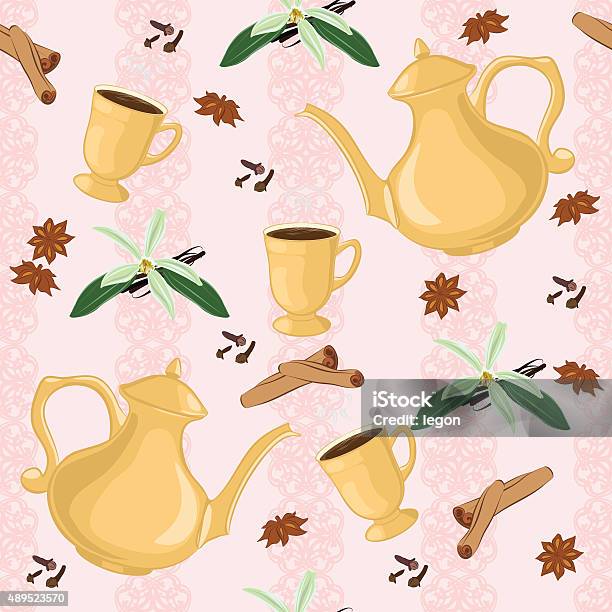 Pola Dengan Panci Kopi Cangkir Kayu Manis Vanili Adas Manis Dan Cengkeh ... Pola Dengan Panci Kopi Cangkir Kayu Manis Vanili Adas Manis Dan Cengkeh ...