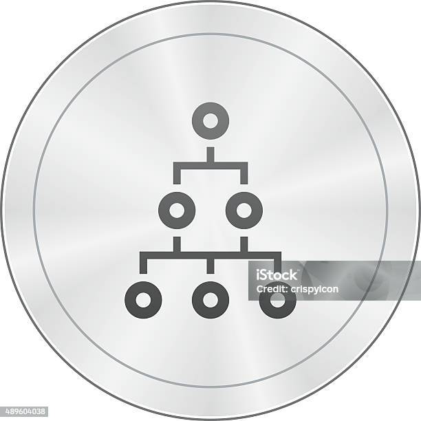 Organization Chart Icon On A Round Button Sharp Series向量圖形及更多2015年圖片