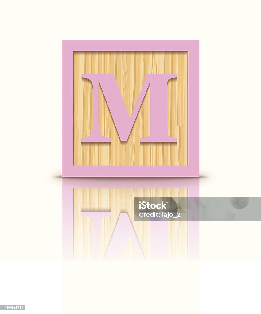Vector Letter M Wooden Alphabet Block Stock Illustration Download Image Now Abstract