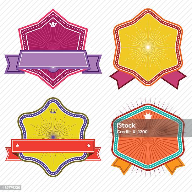 Set Of Badges Ribbons And Labels Set 19向量圖形及更多2015年圖片 2015年 一個物體 保安