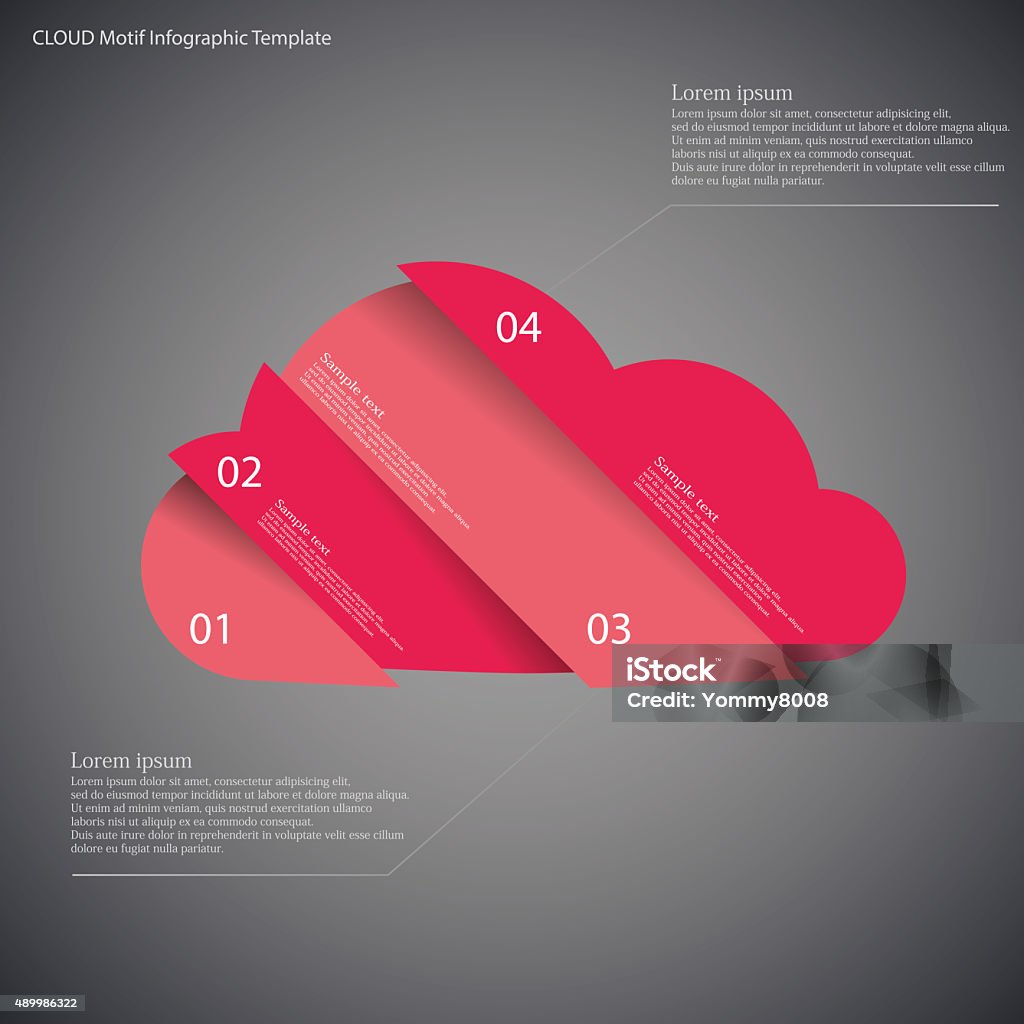 Infographic Template Mit Wolke In Vier Abschnitte Aufgeteilt Auf Dunkel ... Infographic Template Mit Wolke In Vier Abschnitte Aufgeteilt Auf Dunkel ...