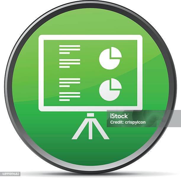 Écran De Projection Icône Ronde Sur Un Bouton Fines Series Vecteurs