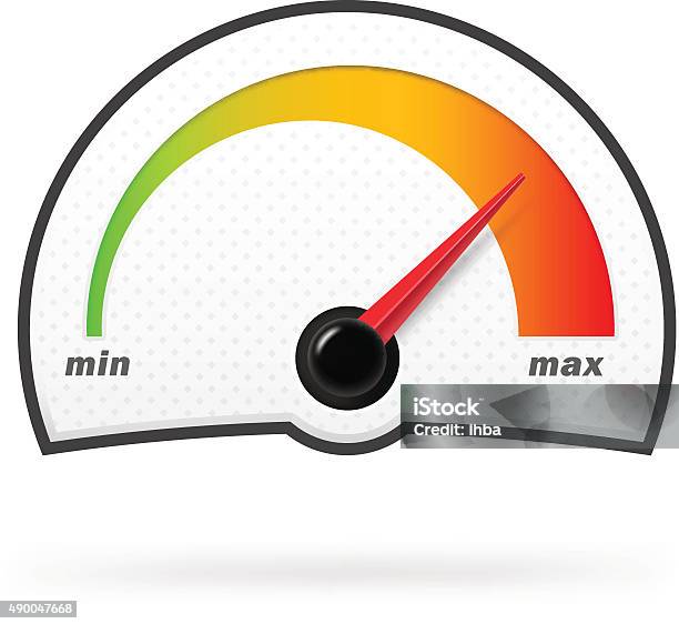 Speedometer Pada Latar Belakang Putih Ilustrasi Vektor Ilustrasi Stok