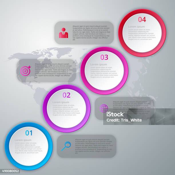 Vector Illustration Infographics Four Circles向量圖形及更多2015年圖片 2015年