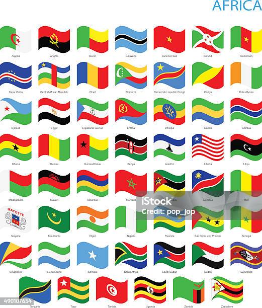 Africa Waving Flags Illustration Stock Illustration Download Image