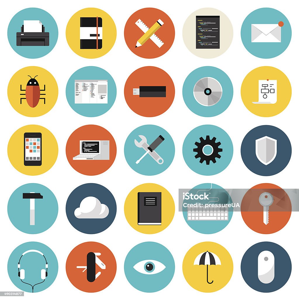 Coding And Programming Flat Icons Set Stock Illustration - Download ... Coding And Programming Flat Icons Set Stock Illustration - Download ...
