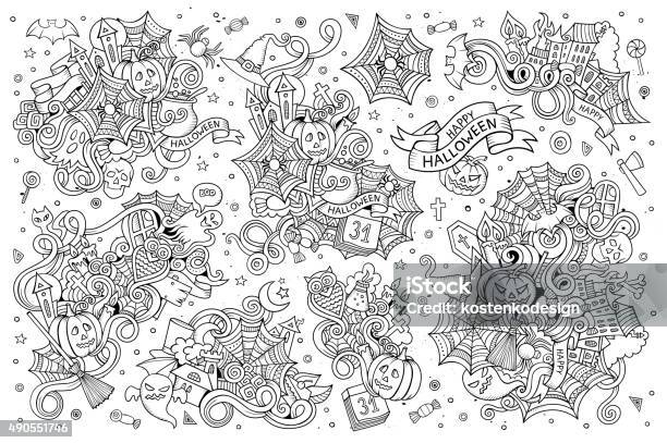 Croquis De Vecteur Dessiné Main Dessin Doodle Ensemble Dobjets Vecteurs