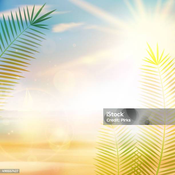 Tropical Vintage Palm Background Design向量圖形及更多夏天圖片 夏天 大自然 太平洋 Istock