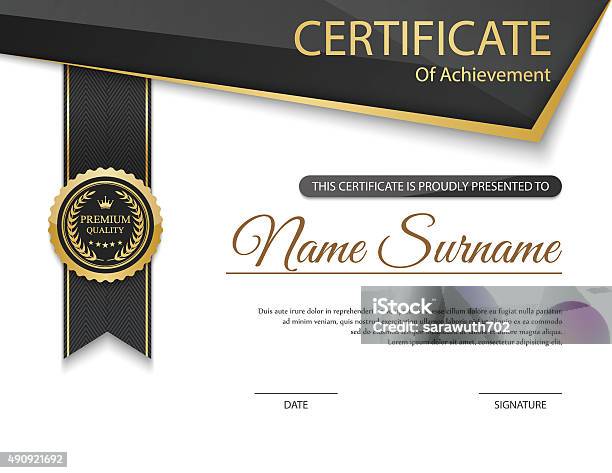 Certificate Template Vector向量圖形及更多2015年圖片 2015年 保安 信 文件 Istock