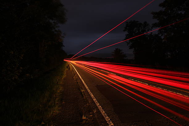 Free Stock Photo of A road with red lights at night | Download Free ...