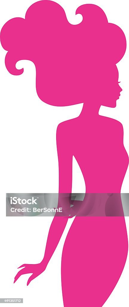 Beautiful Woman Pink Silhouette Stock Illustration Download Image Now Adult Art Art And