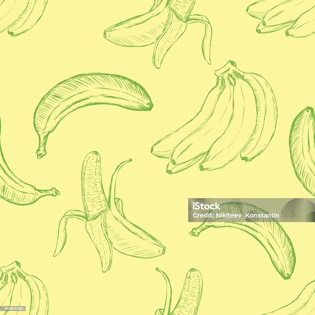 Latar Belakang Pola Pisang Sketsa Vektor Ilustrasi Stok Unduh Gambar