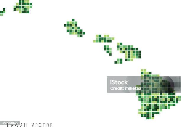 Pixel Art Hawaii Outline向量圖形及更多國家 地域圖片 國家 地域 地圖 夏威夷群島 Istock