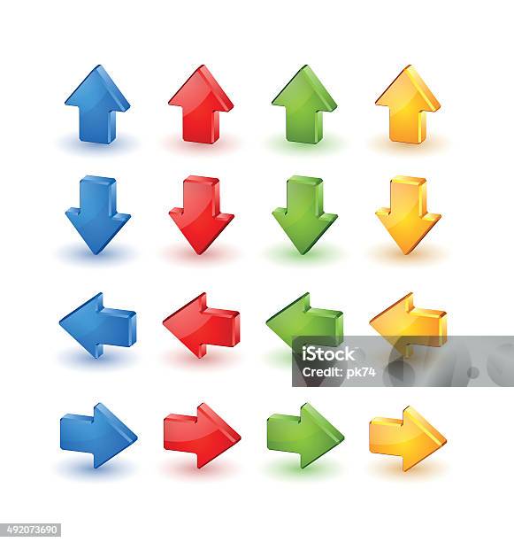 Colorful Arrows向量圖形及更多箭頭符號圖片 箭頭符號 立體 指出手勢 Istock