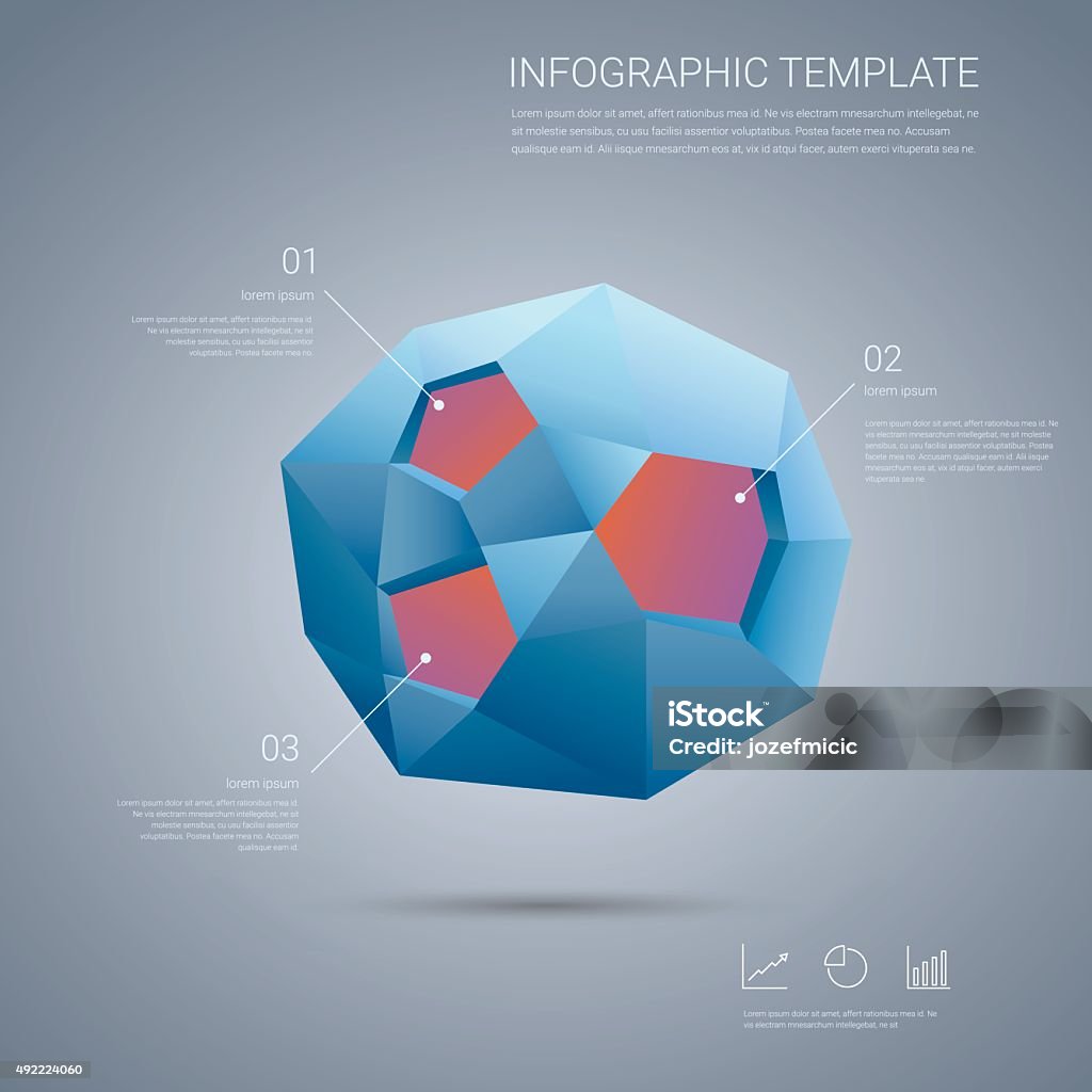 Templat Infografis Dengan Bentuk Poli 3d Rendah Pada Latar Belakang