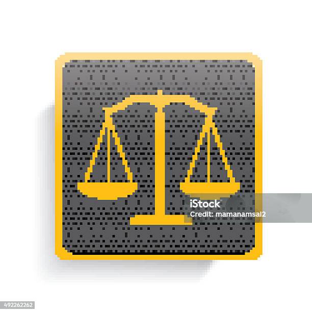 Justice Scale Icon On Button Design Clean Vector向量圖形及更多2015年圖片 2015年