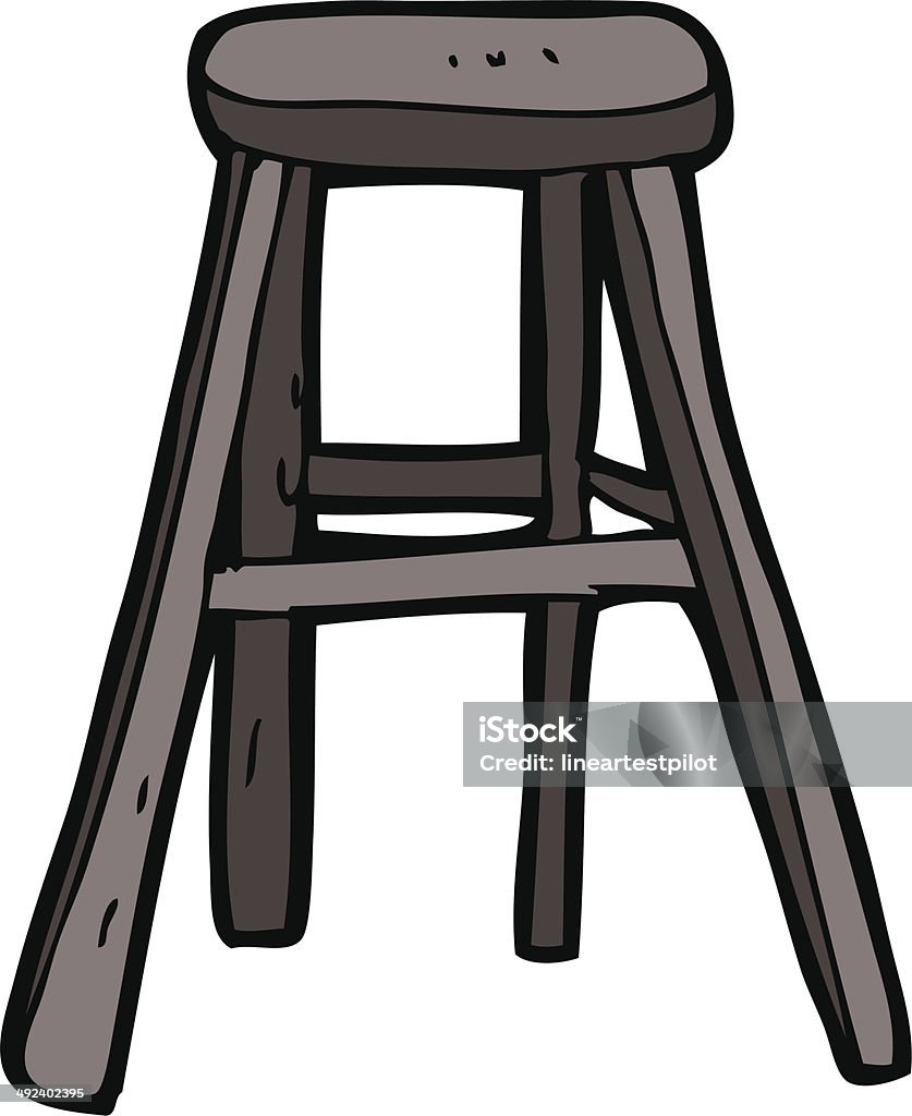 Cartoon Wooden Stool Stock Illustration Download Image Now Bizarre Cheerful Clip Art Istock