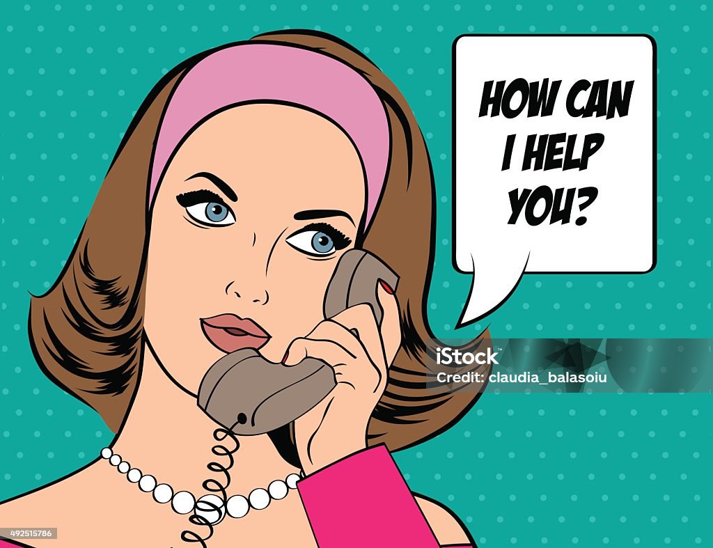 Pop Art Illustration Of Woman With The Speech Bubble Stock Illustration