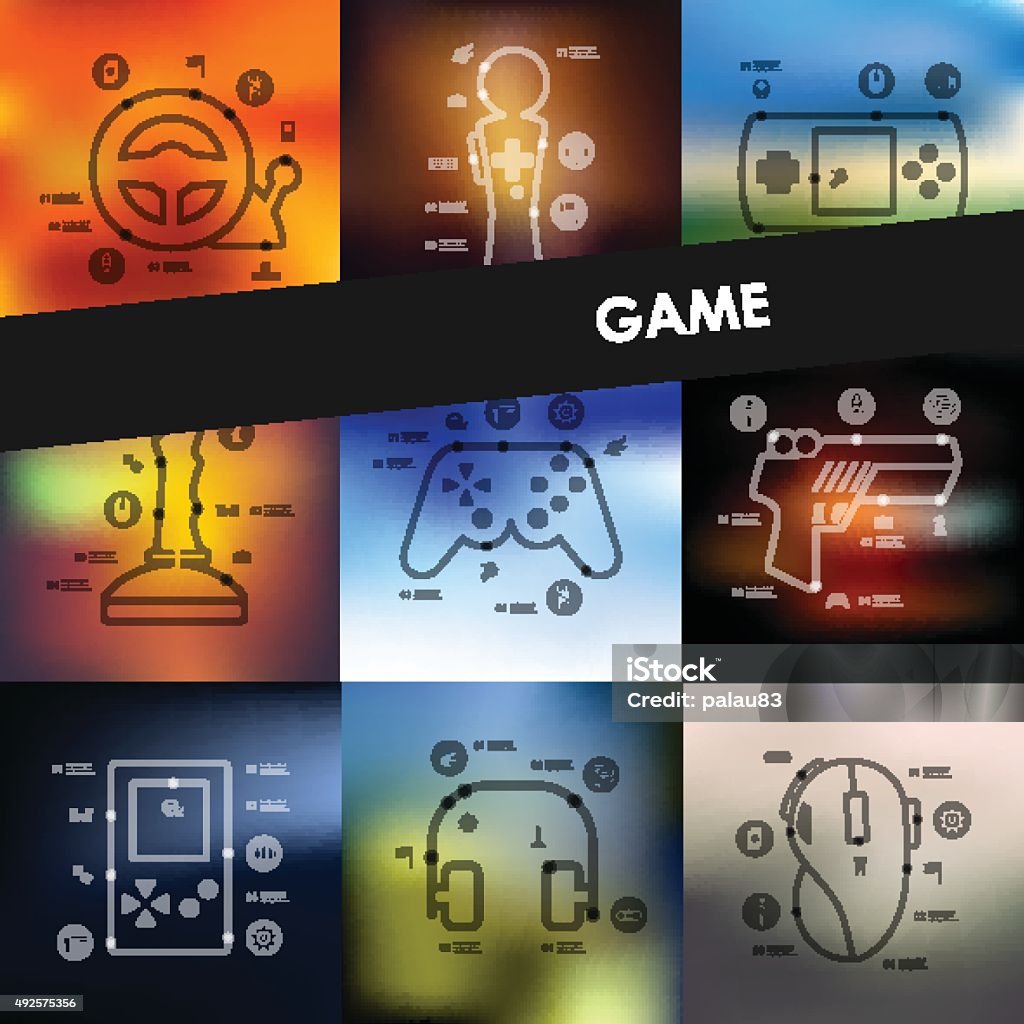 Gaming Timeline Infographics With Blurred Background Stock Illustration ... Gaming Timeline Infographics With Blurred Background Stock Illustration ...