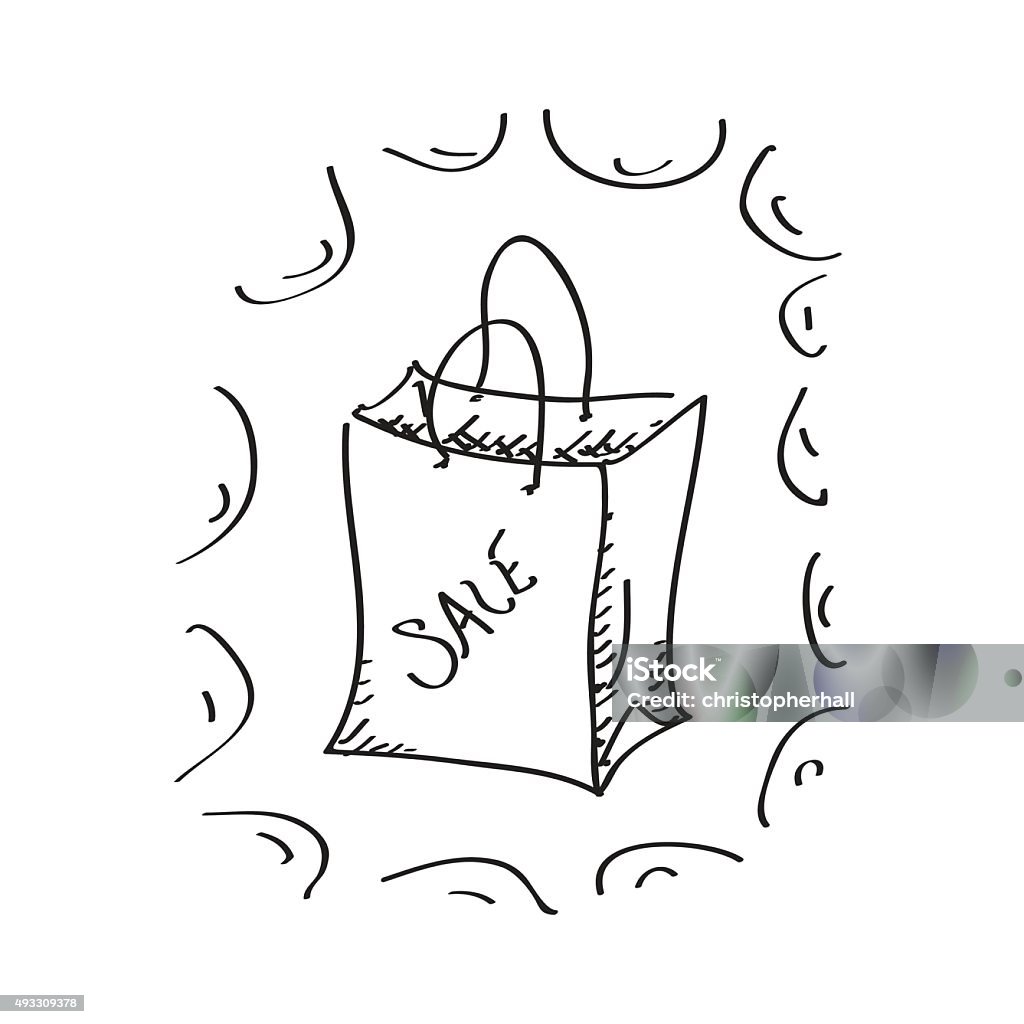 Ilustración De Simple Garabato De Una Bolsa De Venta Y Más Vectores Libres De Derechos De 2015