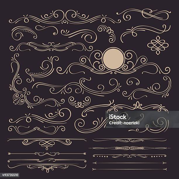Ornate Elements And Page Dividers向量圖形及更多華麗的圖片 華麗的 裝飾 畫框 Istock
