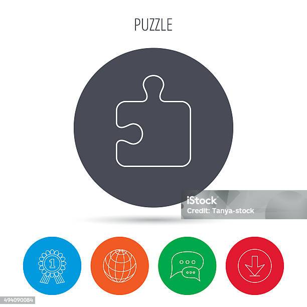 Puzzle Icon Jigsaw Logical Game Sign Stock Illustration Download