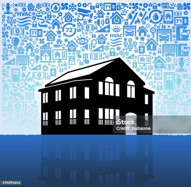 Private House On Home Automation And Security Vector Background Stock