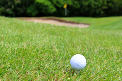 Lapangan Golf Dengan Perangkap Bunker Berpasir Pepohonan Dan Hijau Foto ... Lapangan Golf Dengan Perangkap Bunker Berpasir Pepohonan Dan Hijau Foto ...