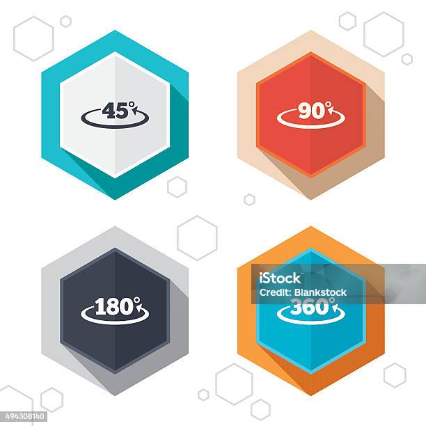 Angle Degrees Icons Geometry Math Signs向量圖形及更多2015年圖片 2015年 360度景象