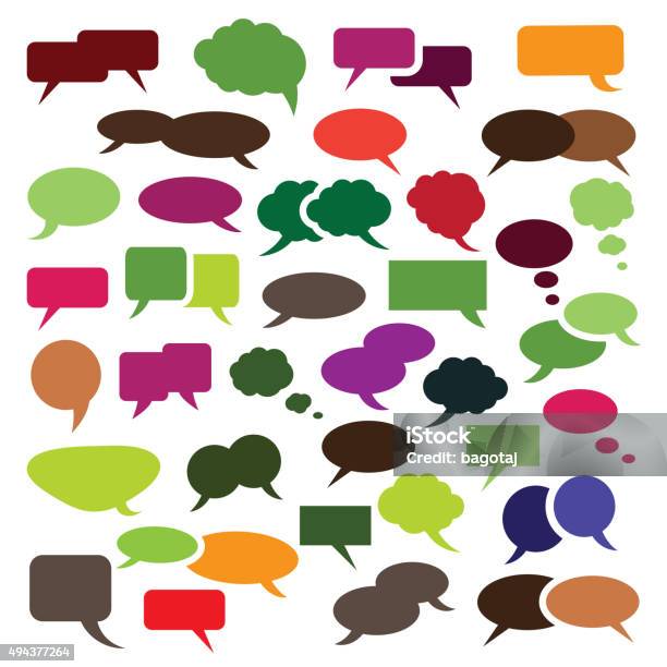 Set Of Colorful Speech Bubbles Clipart向量圖形及更多泡泡圖片 泡泡 演講 討論 Istock