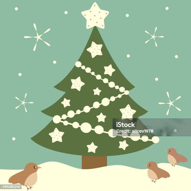 Kartun Pohon Natal Dengan Bintang Putih Ilustrasi Latar Belakang ... Kartun Pohon Natal Dengan Bintang Putih Ilustrasi Latar Belakang ...