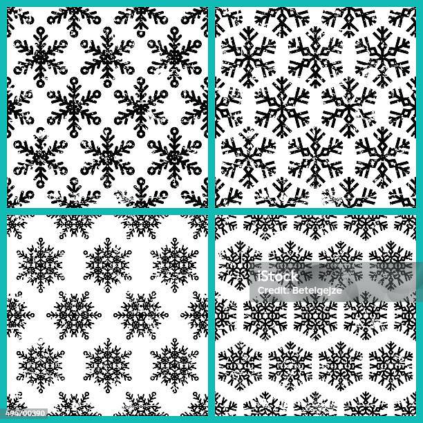 Set Pola Mulus Vektor Yang Digambar Tangan Dengan Kepingan Salju Hitam ... Set Pola Mulus Vektor Yang Digambar Tangan Dengan Kepingan Salju Hitam ...