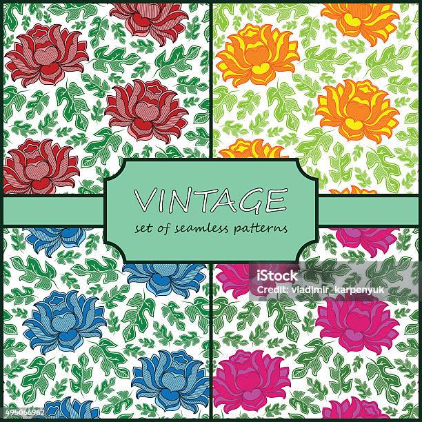 Seamless Vintage Floral Background Collection Vector Background Stock
