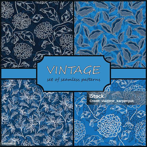 Seamless Vintage Floral Background Collection Vector Background Stock