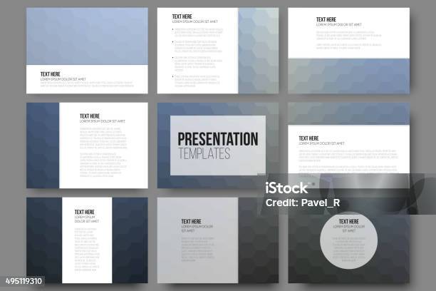 Set Of 9 Templates For Presentation Slides Geometric Blurred
