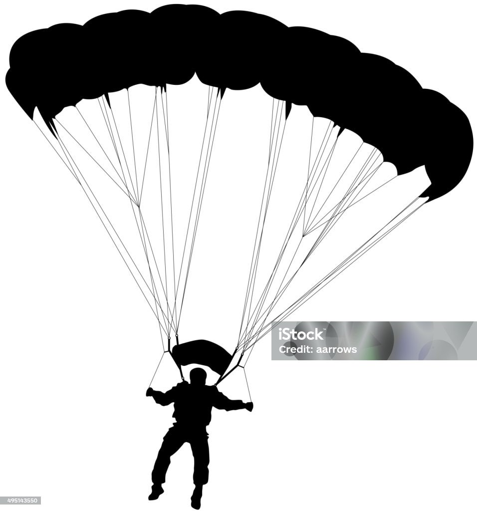 Skydiver 실루엣 패러슈팅 벡터 일러스트레이션 낙하산 항공 스포츠에 대한 스톡 벡터 아트 및 기타 이미지 낙하산 항공