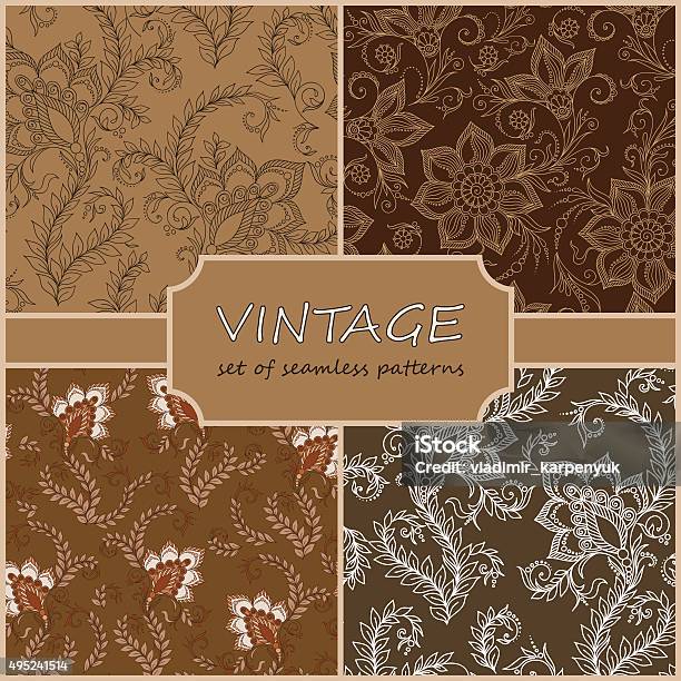 Seamless Vintage Floral Background Collection Vector Background Stock