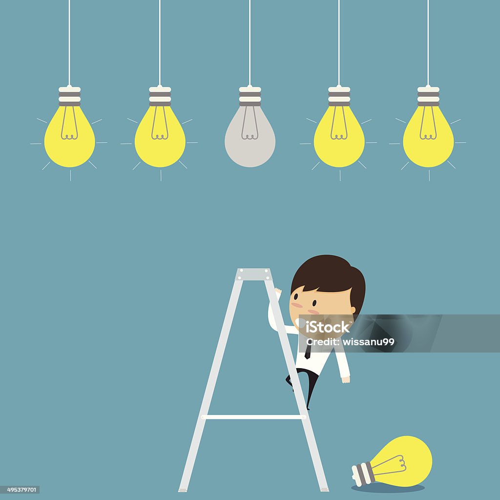 Businessman Change Light Bulb Concept Stock Illustration - Download ... Businessman Change Light Bulb Concept Stock Illustration - Download ...