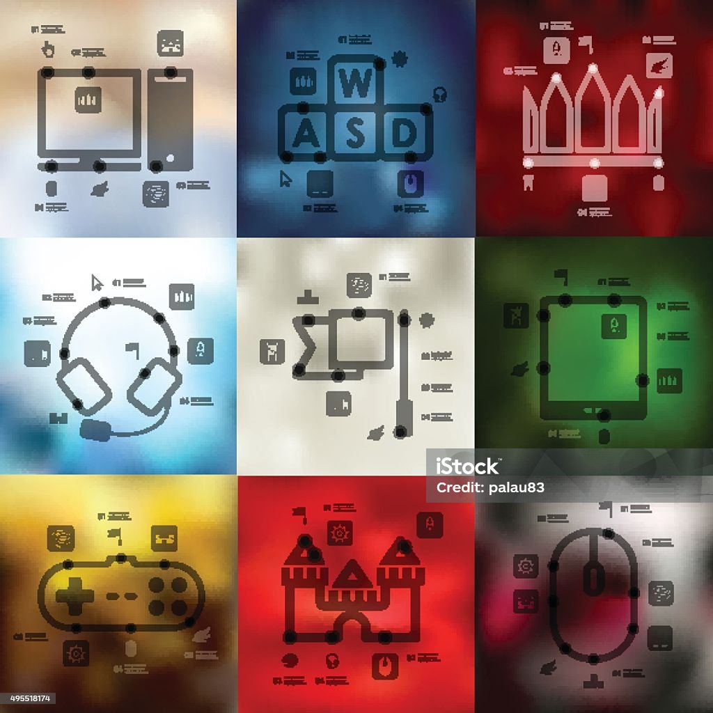 Gaming Timeline Infographics With Blurred Background Stock Illustration ... Gaming Timeline Infographics With Blurred Background Stock Illustration ...