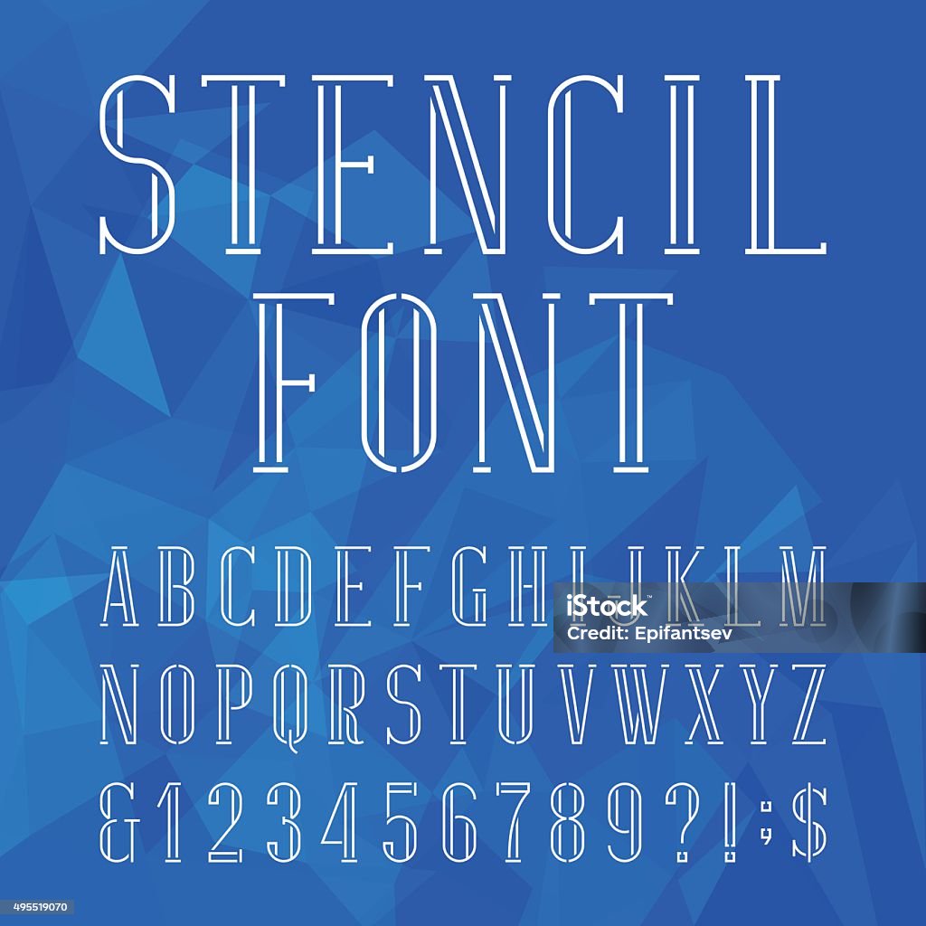 Stencil Alphabet Vector Font Stock Illustration - Download Image Now ... Stencil Alphabet Vector Font Stock Illustration - Download Image Now ...