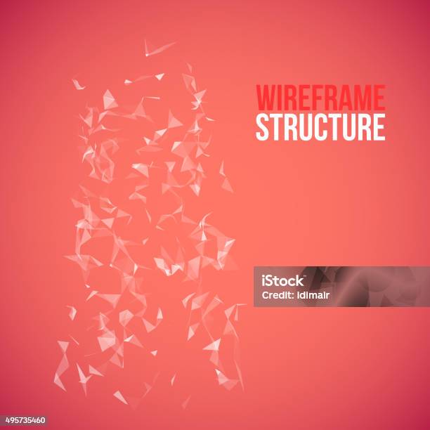 Latar Belakang Poligonal Wireframe Bentuk Abstrak Dengan Garis Dan