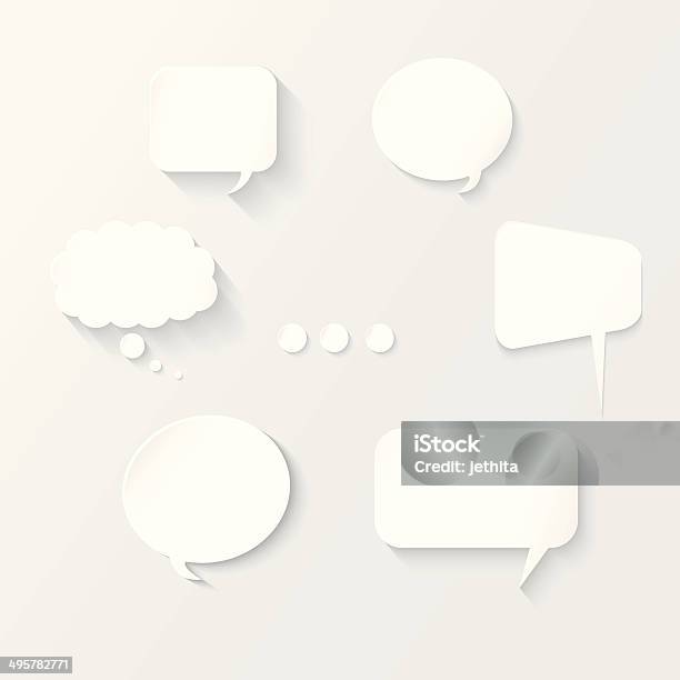 White Speech Bubbles Set向量圖形及更多仔細考慮圖片 仔細考慮 商務 形狀 Istock