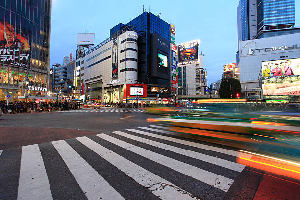 Free Stock Photo of Empty Tokyo street crossing at night with ...