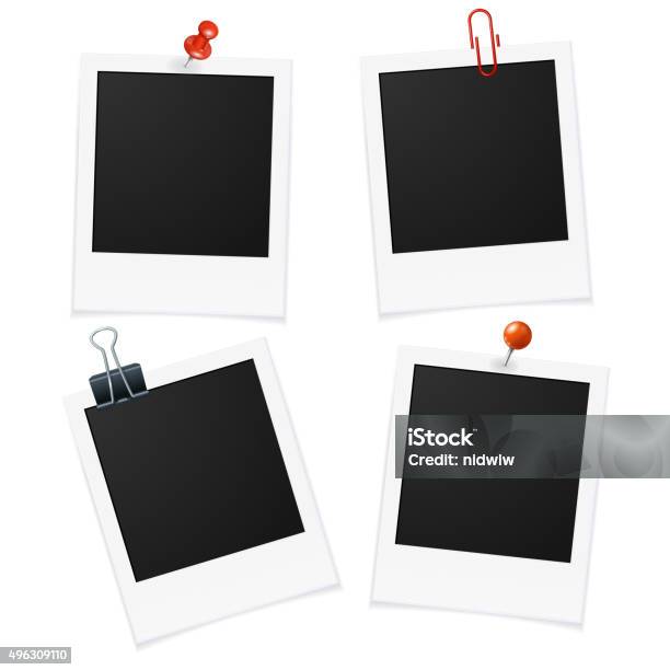 Photo Frames And Pin Vector向量圖形及更多印洗照片圖片 印洗照片 圖釘 攝影主題 Istock