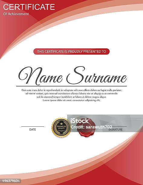 Vector Certificate Template向量圖形及更多2015年圖片 2015年 成就 插圖 Istock