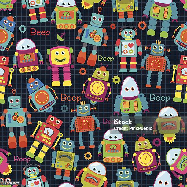 Pola Latar Belakang Vektor Ubin Mulus Dengan Robot Lucu Ilustrasi Stok ... Pola Latar Belakang Vektor Ubin Mulus Dengan Robot Lucu Ilustrasi Stok ...