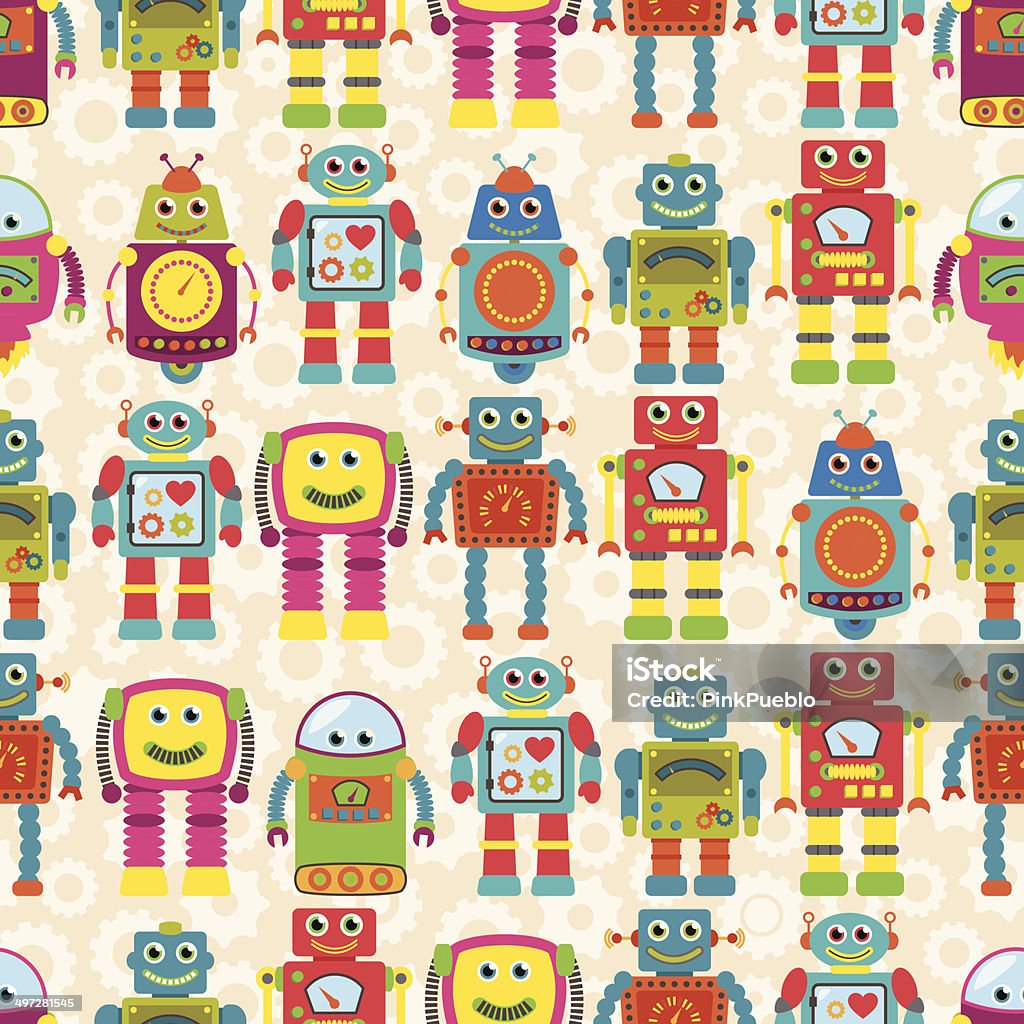 Pola Latar Belakang Vektor Ubin Mulus Dengan Robot Lucu Ilustrasi Stok ... Pola Latar Belakang Vektor Ubin Mulus Dengan Robot Lucu Ilustrasi Stok ...